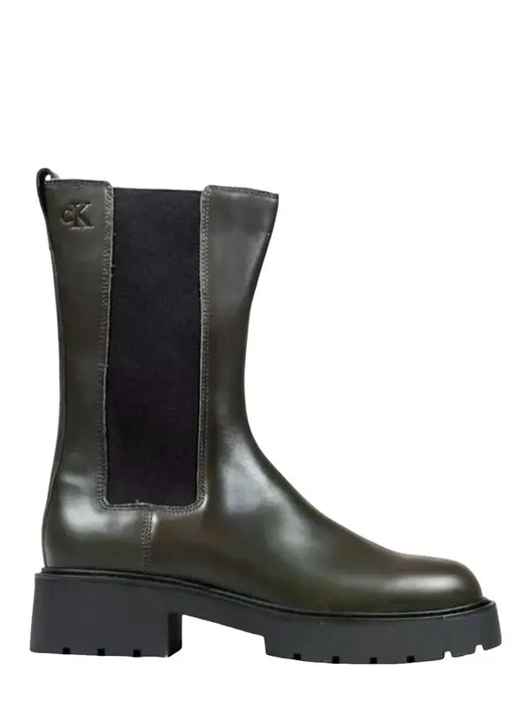 Calvin Klein Logo-debossed Chunky-sole Chelsea Boots - Brown