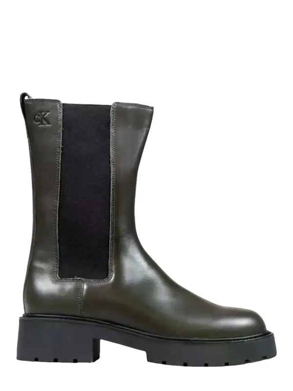 Calvin Klein Logo-debossed Chunky-sole Chelsea Boots - Brown