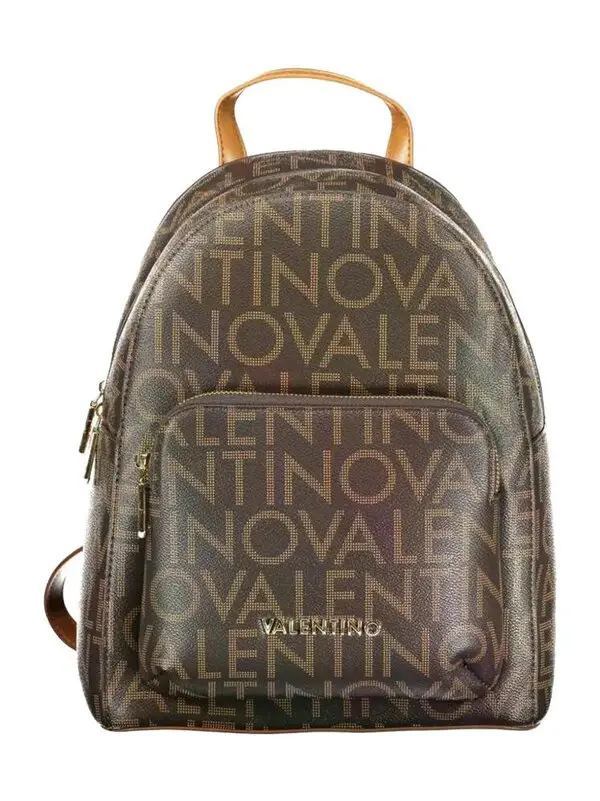 MARIO VALENTINO Logo-print Grained Backpack - Brown