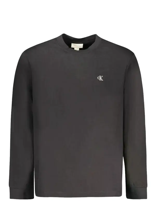 Calvin Klein Long-sleeve Logo-print T-shirt - Black