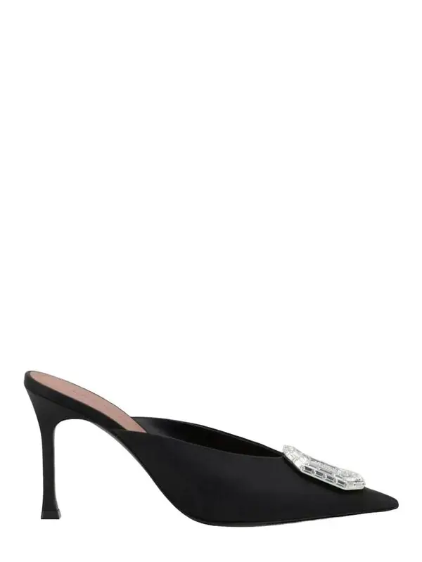 Amina Muaddi Crystal-embellished Pointed-toe Mules - Black