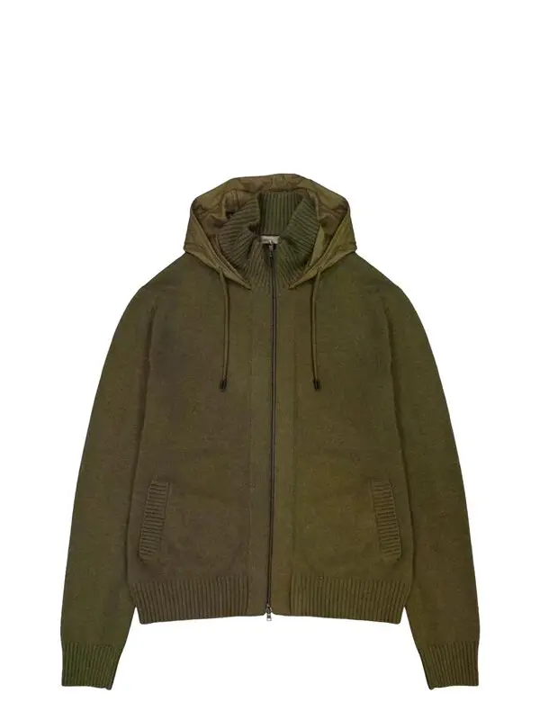 Herno Zip-up Cashmere Hoodie - Green