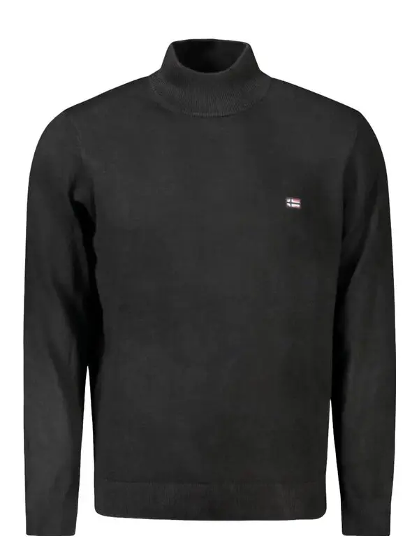 NORWAY 1963 High-neck Sweater With Logo Patch - Black