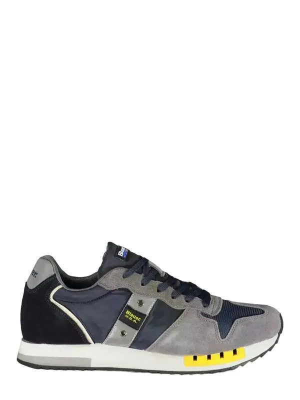 BLAUER. Queens 01 Suede-panelled Sneakers - Blue