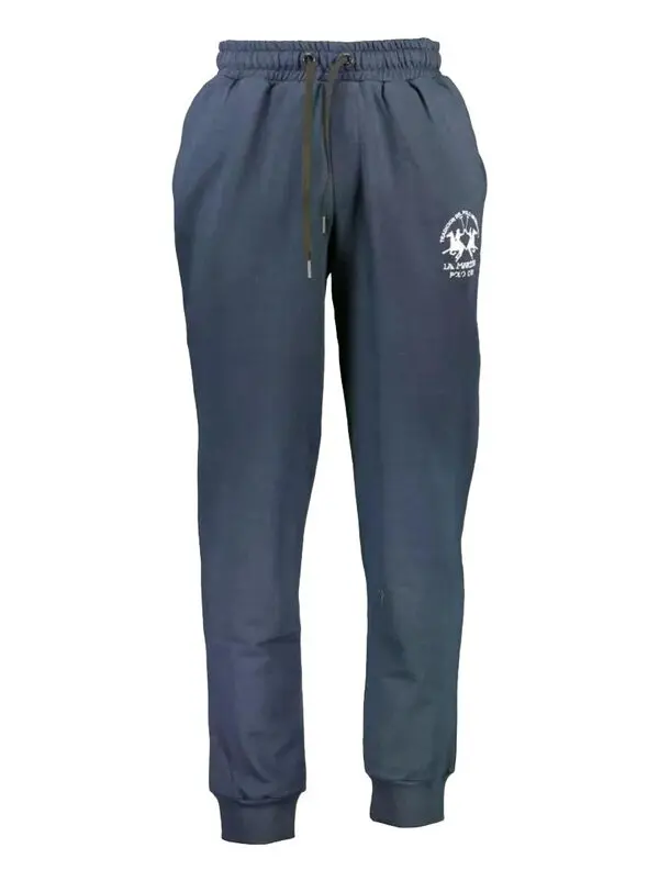 LA MARTINA Logo-print Drawstring Cotton Track Pants - Blue