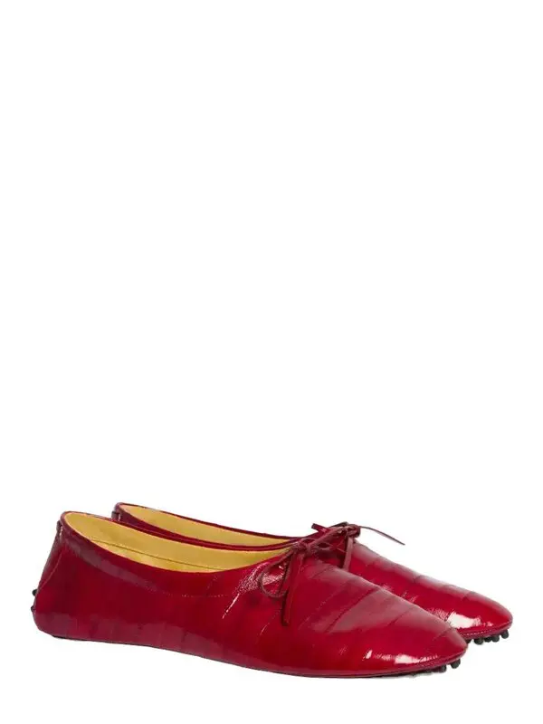 Alberta Ferretti Tie-detail Ballet Flats - Red