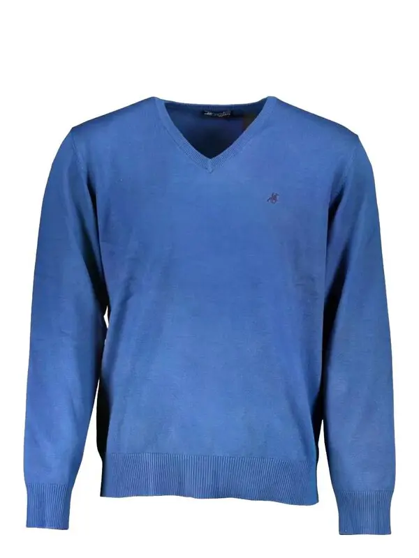 U.S. Grand V-neck Cotton Sweater - Blue