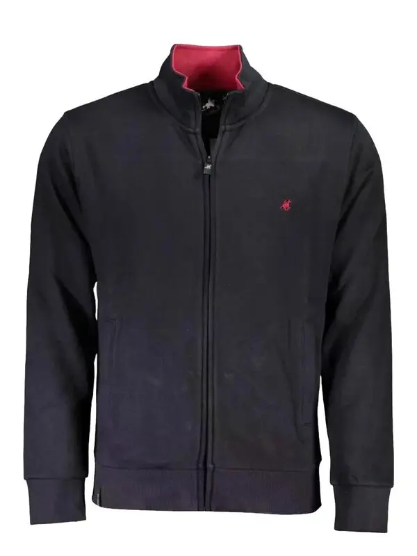 U.S. Grand Logo-embroidered Zip-up Sweater - Blue