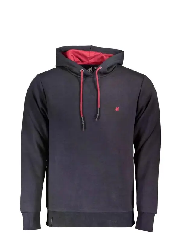 U.S. Grand Embroidered-logo Hoodie - Blue