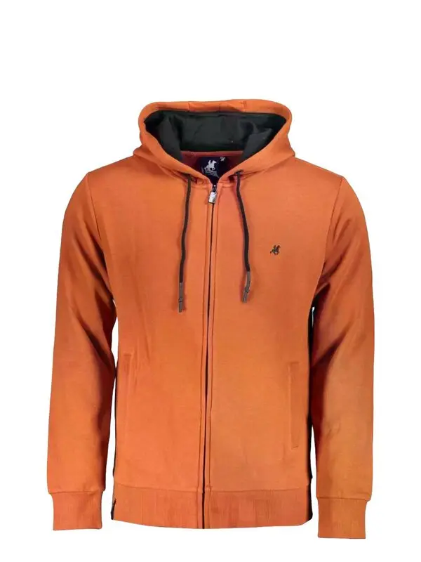 U.S. Grand Logo-embroidered Zip-up Hoodie - Orange