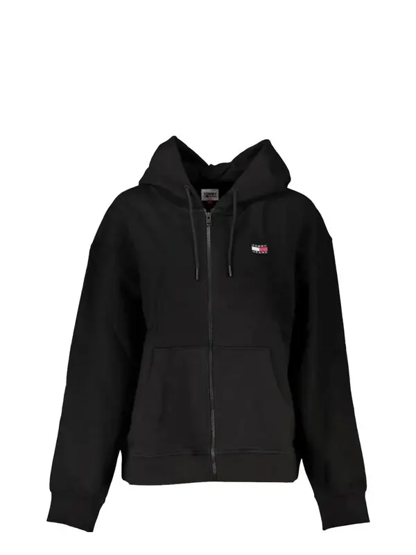 Tommy Hilfiger Logo-patch Zip-up Hoodie - Black