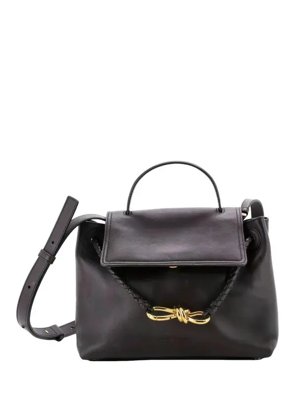 Bottega Veneta Ciao Top Handle Bag Leather With Intrecciato Detail - Brown