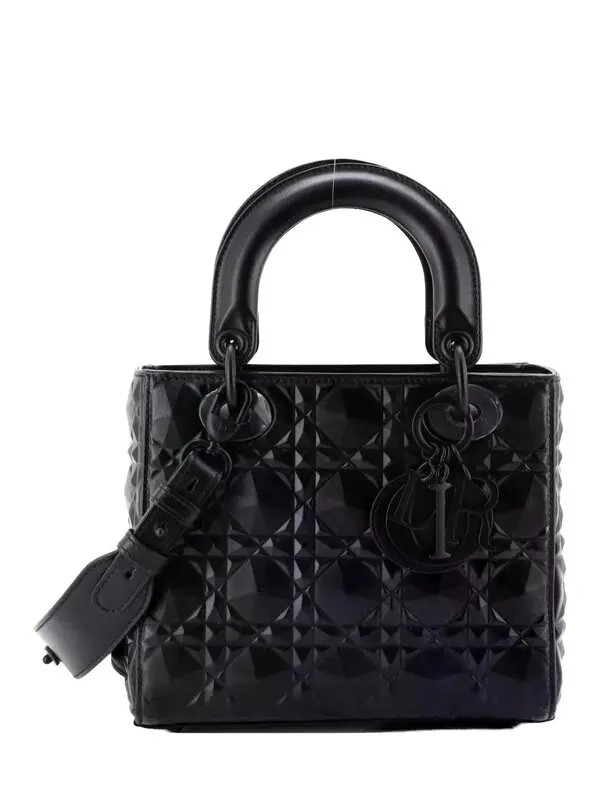 Dior Abcdior Lady Bag Diamond Motif Cannage Calfskin Small - Black