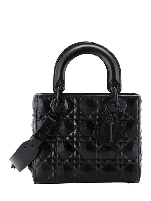 Dior Abcdior Lady Bag Diamond Motif Cannage Calfskin Small - Black