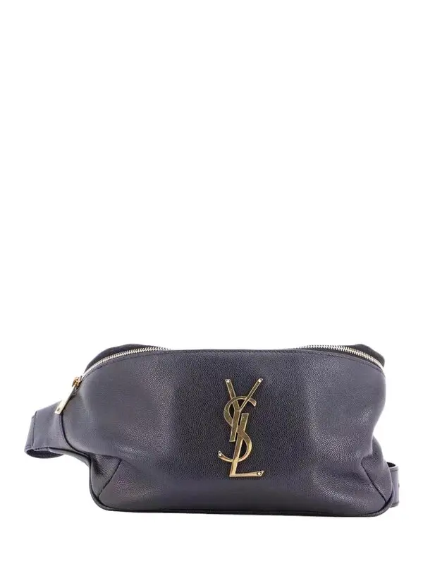 Saint Laurent Classic Monogram Leather Belt Bag - Black