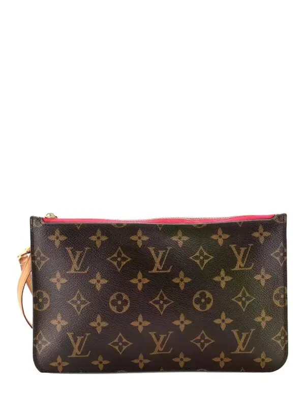 LOUIS VUITTON Neverfull Pochette Monogram Canvas Large Pouch - Brown