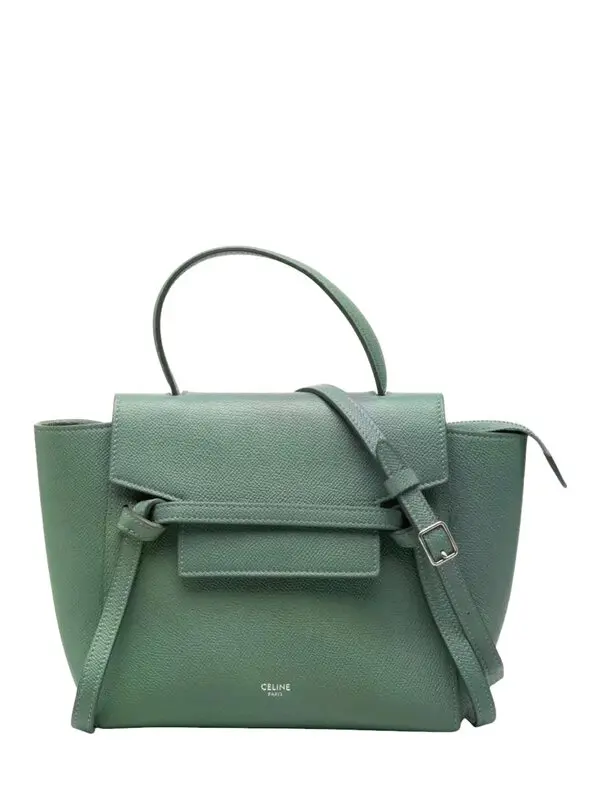 Celine 2019 Nano Grained Calfskin Belt Bag Satchel - Green