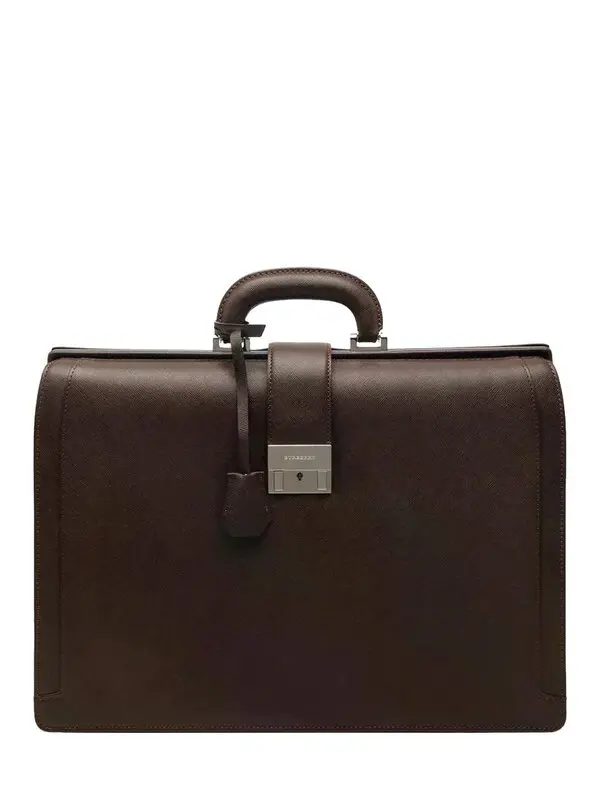 Burberry Leather Business Bag - Brown