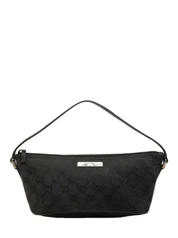 Gucci 2000-2015 Gg Canvas Boat Shoulder Bag - Black