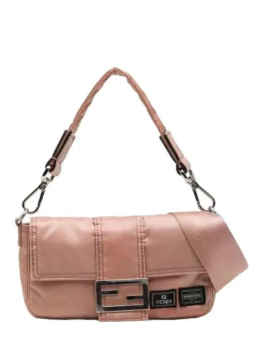 Fendi 2010-2026 Porter Yoshida Nylon Baguette Satchel - Pink