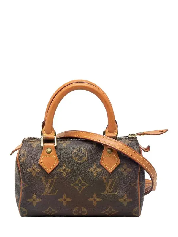 LOUIS VUITTON 1998 Monogram Nano Speedy Bandouliere Satchel - Brown