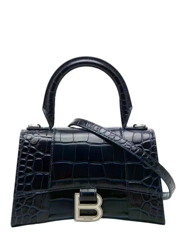 Balenciaga Hourglass Top Handle Xs Satchel - Blue