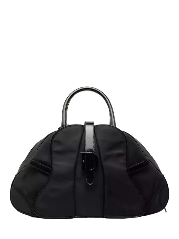 Dior 2000 Nylon Double Saddle Bowler Bag - Black
