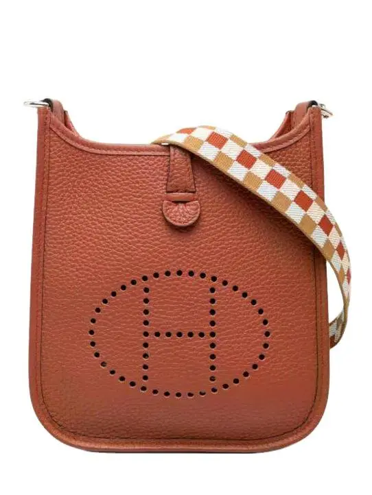 Hermès 2023 Clemence Maxi Quadrille Evelyne I Tpm Crossbody Bag - Brown