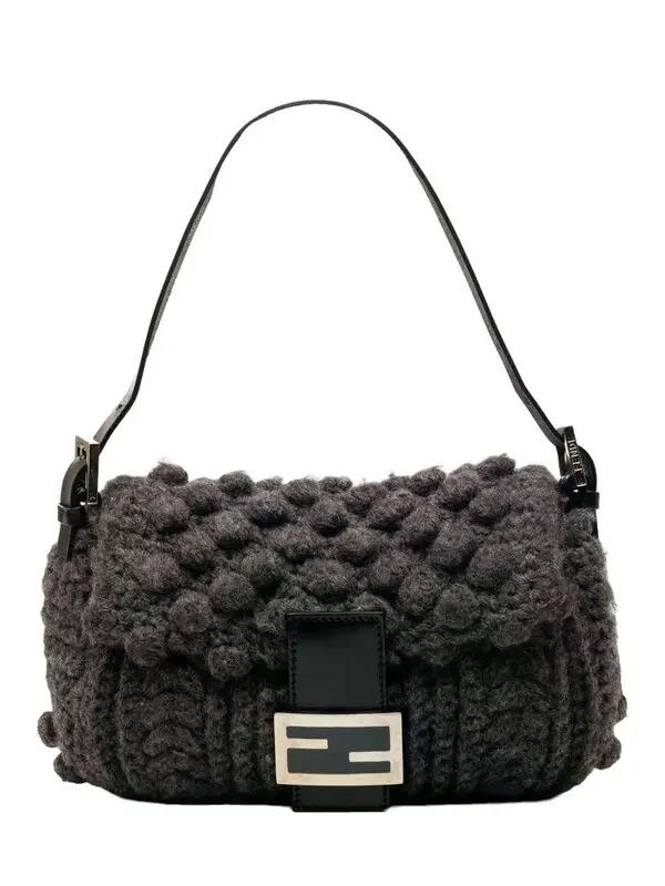 Fendi 2000-2010 Knit Wool Mamma Baguette - Grey