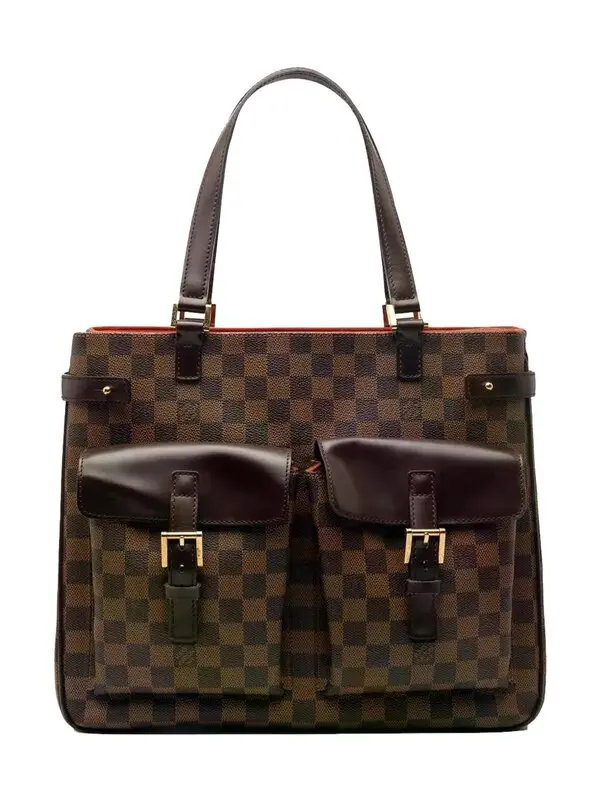 LOUIS VUITTON 2005 Damier Ebene Uzes Tote Bag - Brown