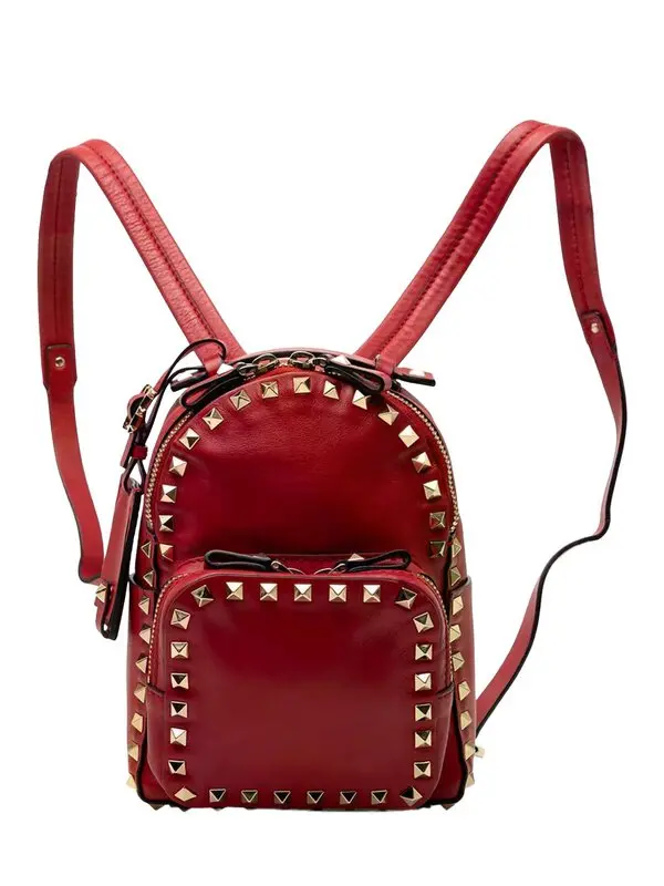 Valentino Garavani Mini Calfskin Rockstud Backpack - Red