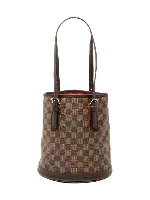 LOUIS VUITTON 1998 Damier Ebene Marais Bucket Bag - Brown