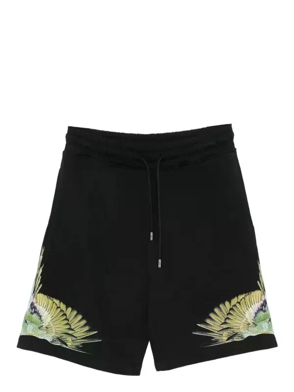 COUNTY OF MILAN Wings-motif Shorts - Black