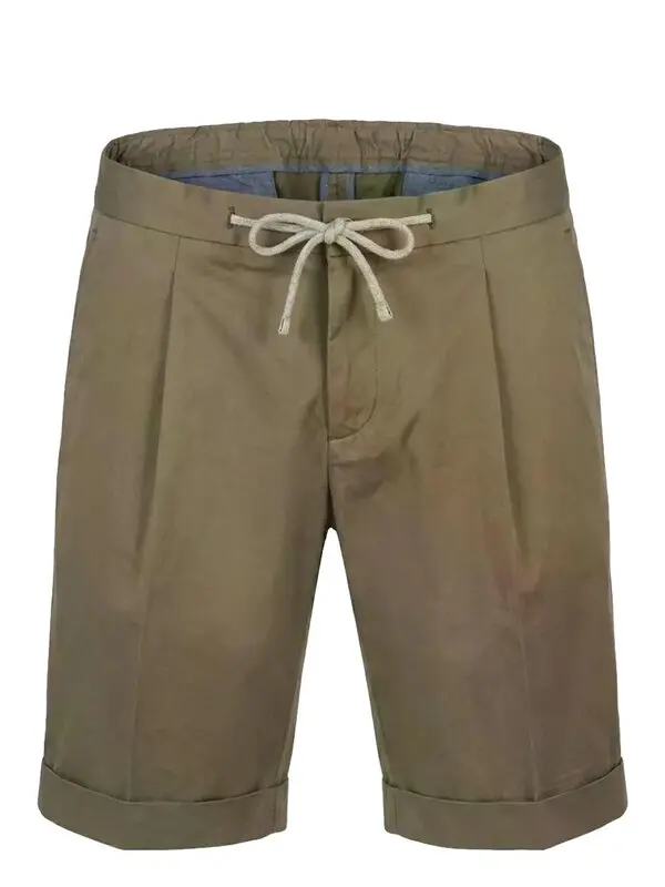 BARBA NAPOLI Pleated Drawstring Shorts - Green