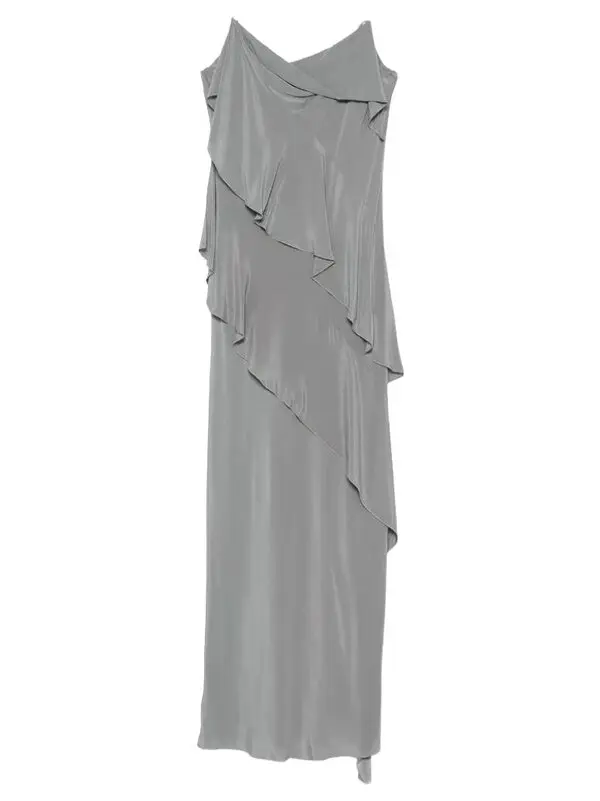 Patrizia Pepe Ruffled Maxi Dress - Grey