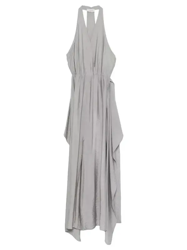 RAME Halterneck Wrap Asymmetric Dress - Grey
