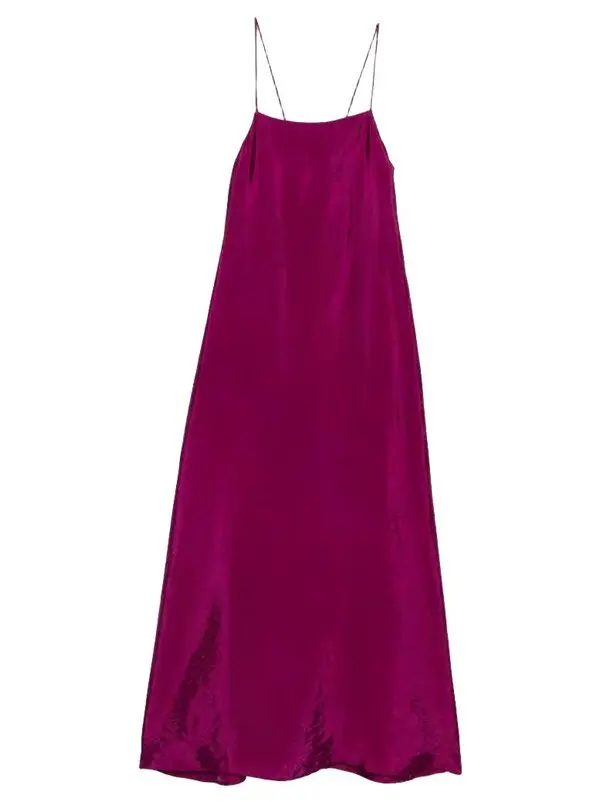 RAME Satin-finish Spaghetti-strap Maxi Dress - Purple
