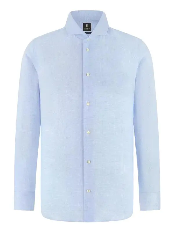 Boggi Milano Naples Collar Checked Shirt - Blue