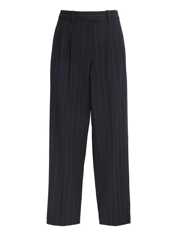 Rag & Bone Pinstripe Wide-leg Trousers - Navy