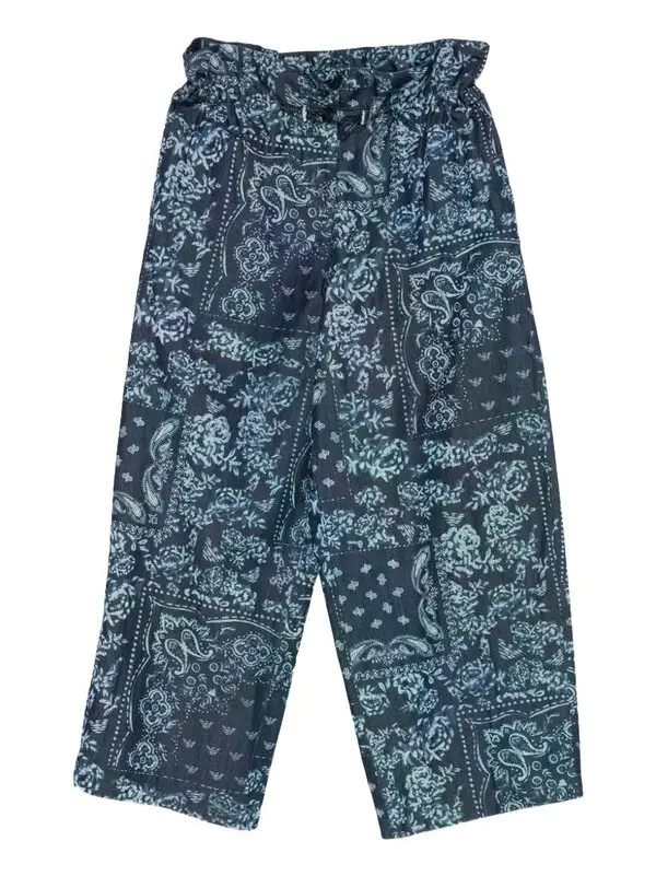 Emporio Armani Paisley-print Trousers - Blue