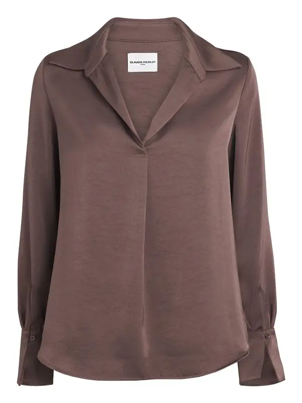 Claudie Pierlot Satin Blouse - Brown