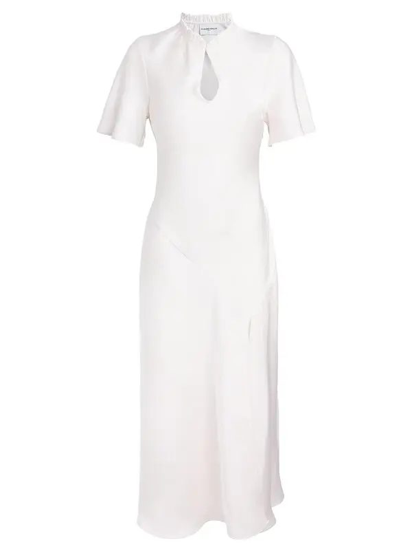 Claudie Pierlot Satin Short-sleeve Maxi Dress - White