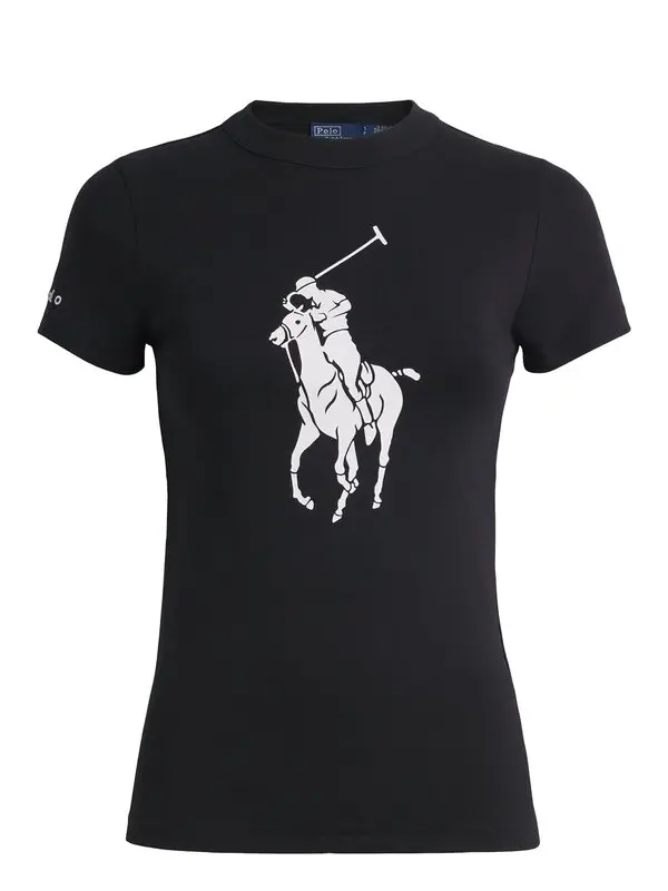 Polo Ralph Lauren Cotton-blend Polo Pony T-shirt - Black
