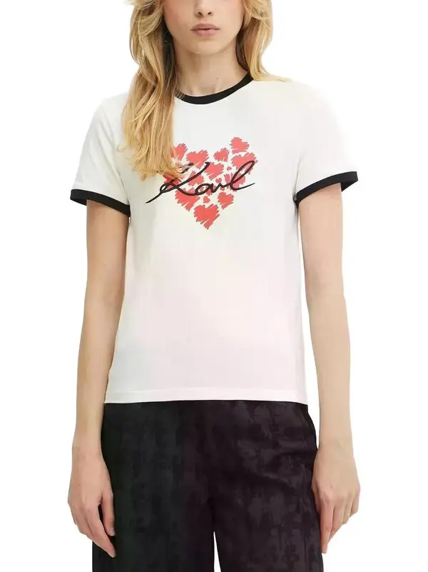 Karl Lagerfeld Heart-motif T-shirt - White