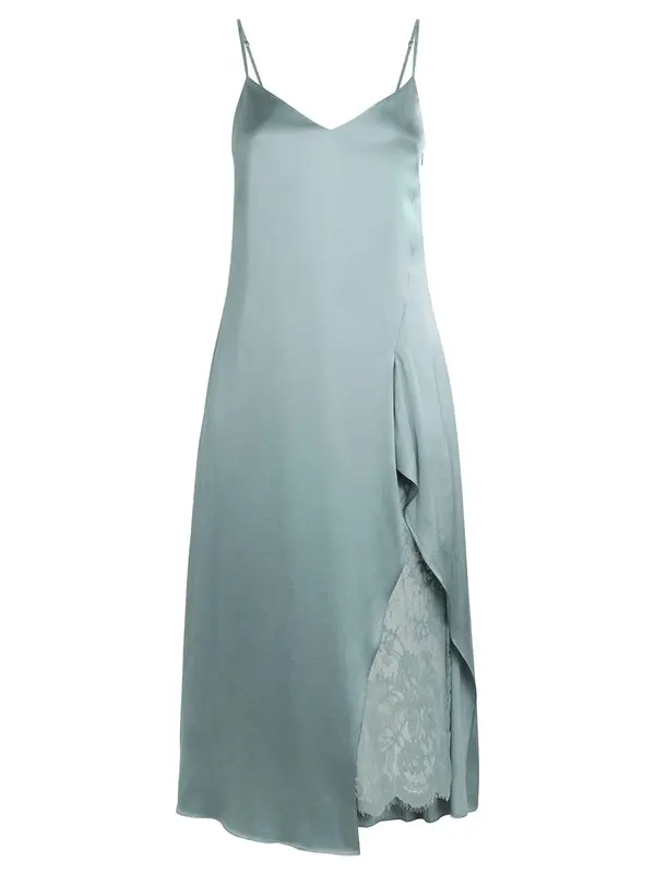 Acne Studios Satin Lace-trim Midi Dress - Blue