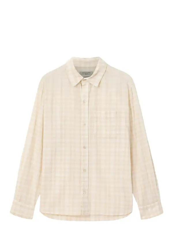 ALLSAINTS Organic Cotton Check Toya Shirt - Brown