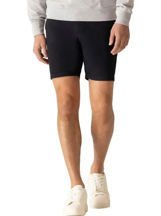 DEKE 8.5-inch Flat Front Twill Bermuda Shorts - Black