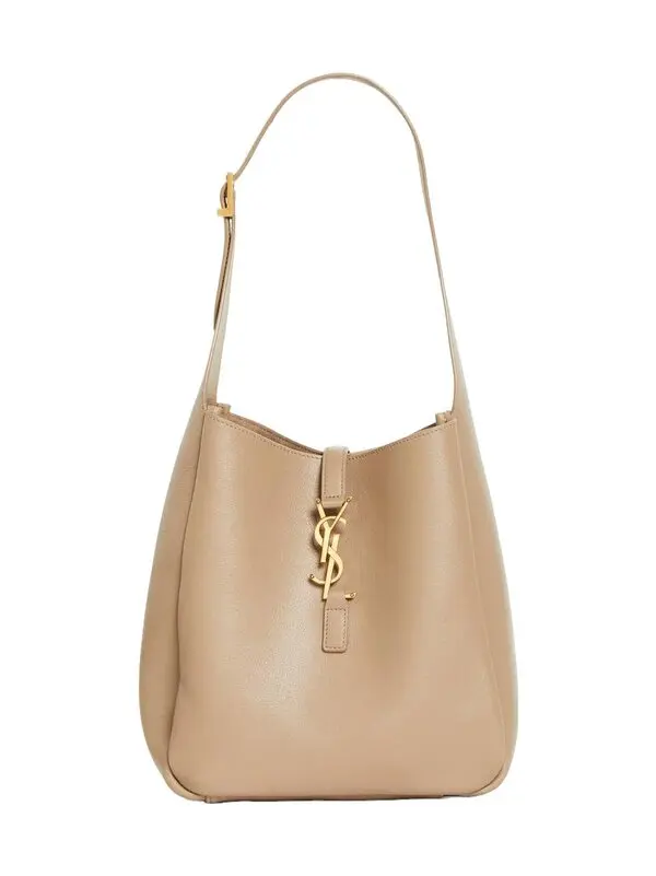 Saint Laurent Small Le 5 À 7 Leather Hobo Bag - Light Cumin
