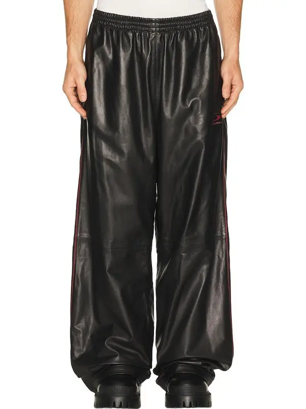 Balenciaga Tracksuit Pants In Black - Black & Burgundy