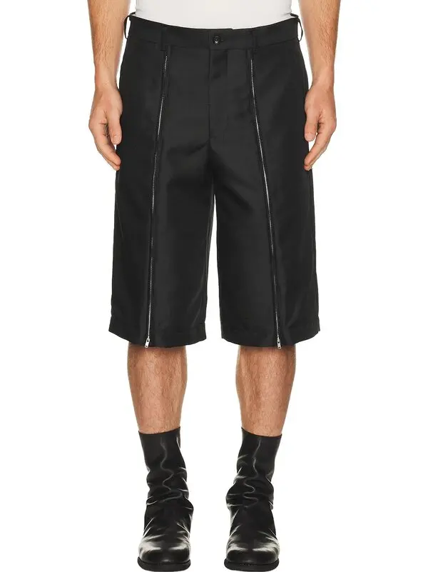Comme Des Garçons Double Zipper Shorts - Black